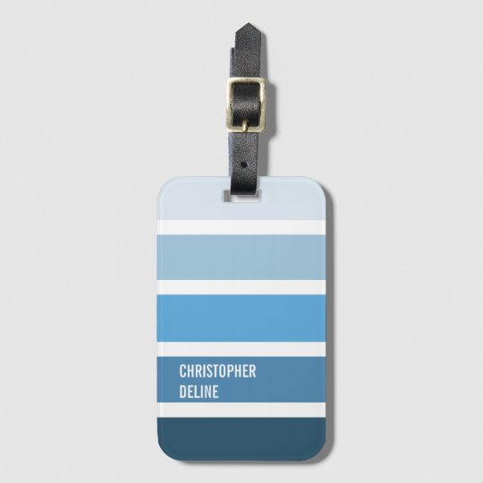 Cool Blue Stripes Luggage Tag | Zazzle.com