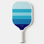 Cool Blue Stripes Personalized Text Pickleball Pad Pickleball Paddle ...