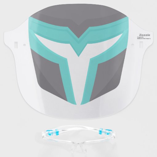 Cool Blue & Teal Green Superhero Helmet Face Shield | Zazzle
