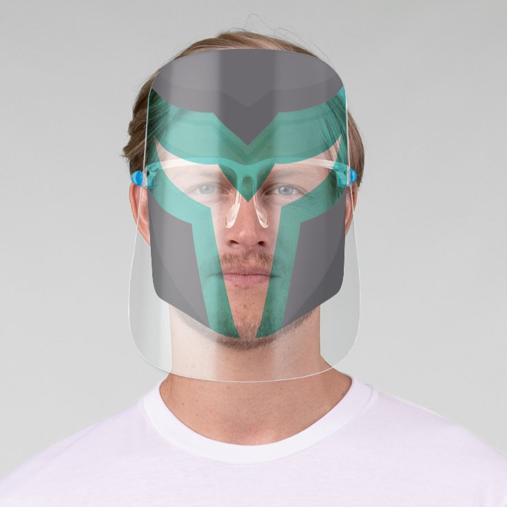 Cool Blue & Teal Green Superhero Helmet Face Shield | Zazzle