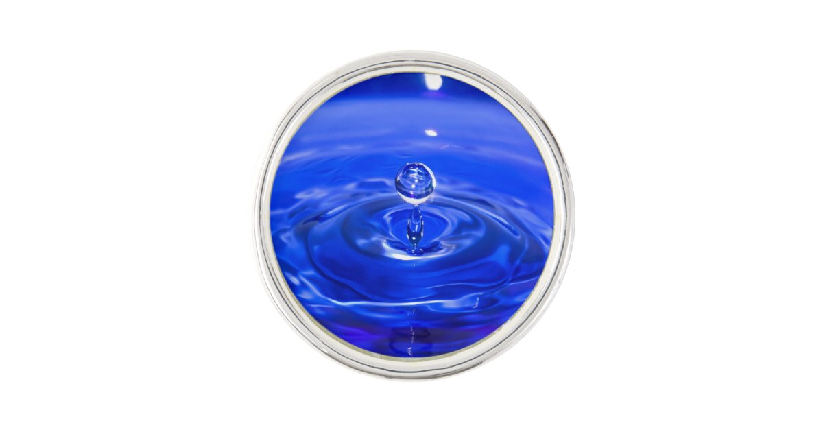 Cool Blue Water Droplet Lapel Pin | Zazzle