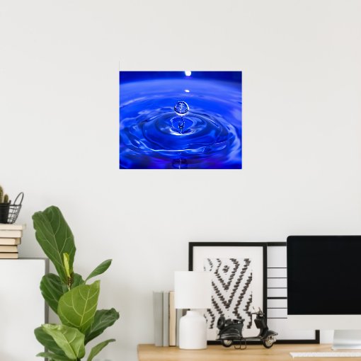 Cool Blue Water Droplet Poster | Zazzle