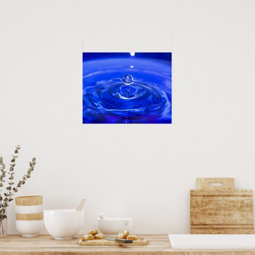 Cool Blue Water Droplet Poster | Zazzle