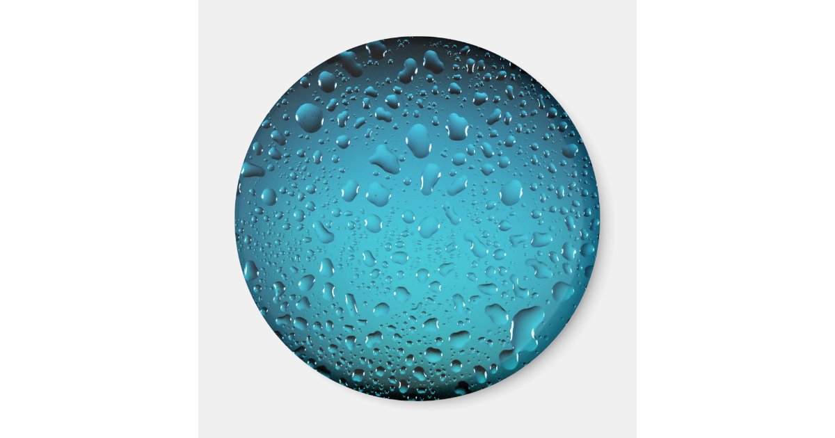Cool Blue water drops Magnet | Zazzle