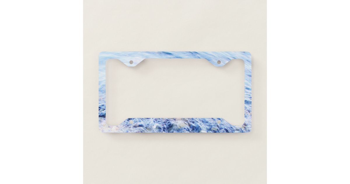 Cool blue water license plate frame | Zazzle