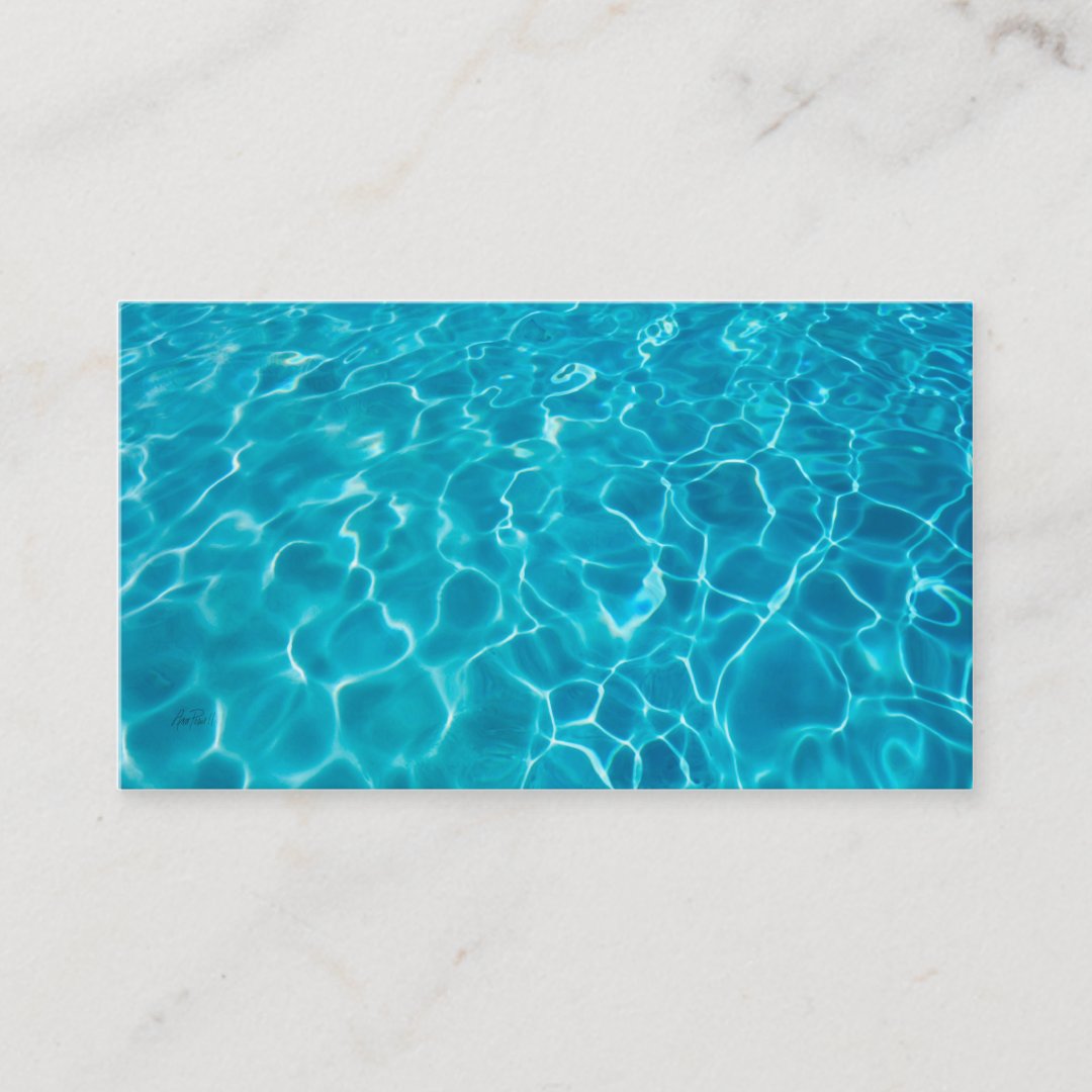 cool blue water photograph business card template | Zazzle