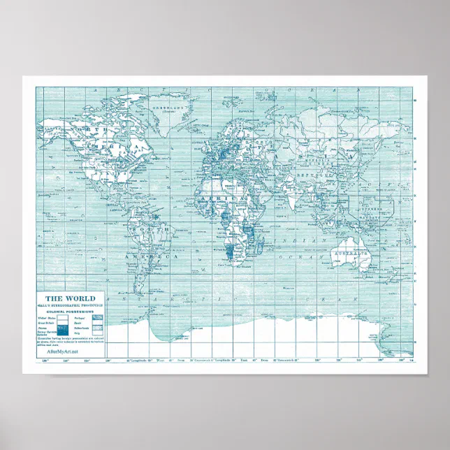 Cool Blue World Poster | Zazzle
