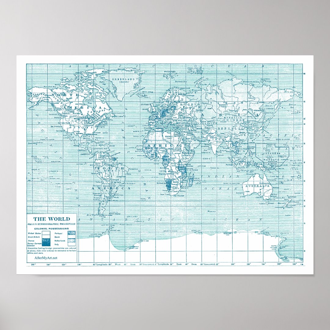 Cool Blue World Poster | Zazzle