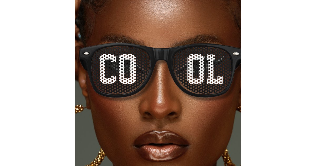 Cool Bold Letter Black Retro Sunglasses | Zazzle