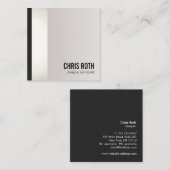 Cool Bold Modern Black and Silver Stripe Square Square Business Card ...