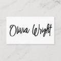 Cool Bold Signature Script Typography Modern White Business Card | Zazzle