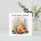 cool bonfire add information party invitation | Zazzle