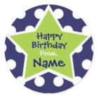 Cool Boy Star Customizable Birthday Sticker | Zazzle