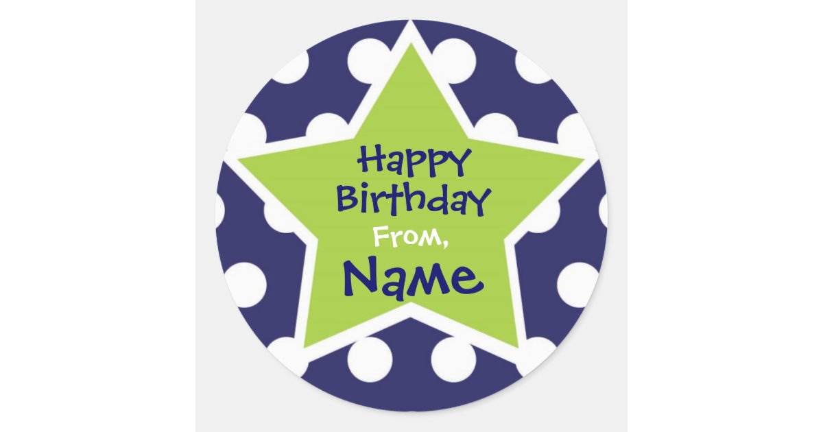 Cool Boy Star Customizable Birthday Sticker | Zazzle