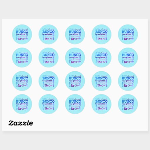 Cool Bunco Theme Dice Party Typography Classic Round Sticker | Zazzle
