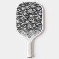Cool Camouflage Gray Black Camo Print Custom Text Pickleball Paddle ...