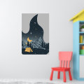 Cool Camping Camper Campfire Under Stars Mountains Poster | Zazzle