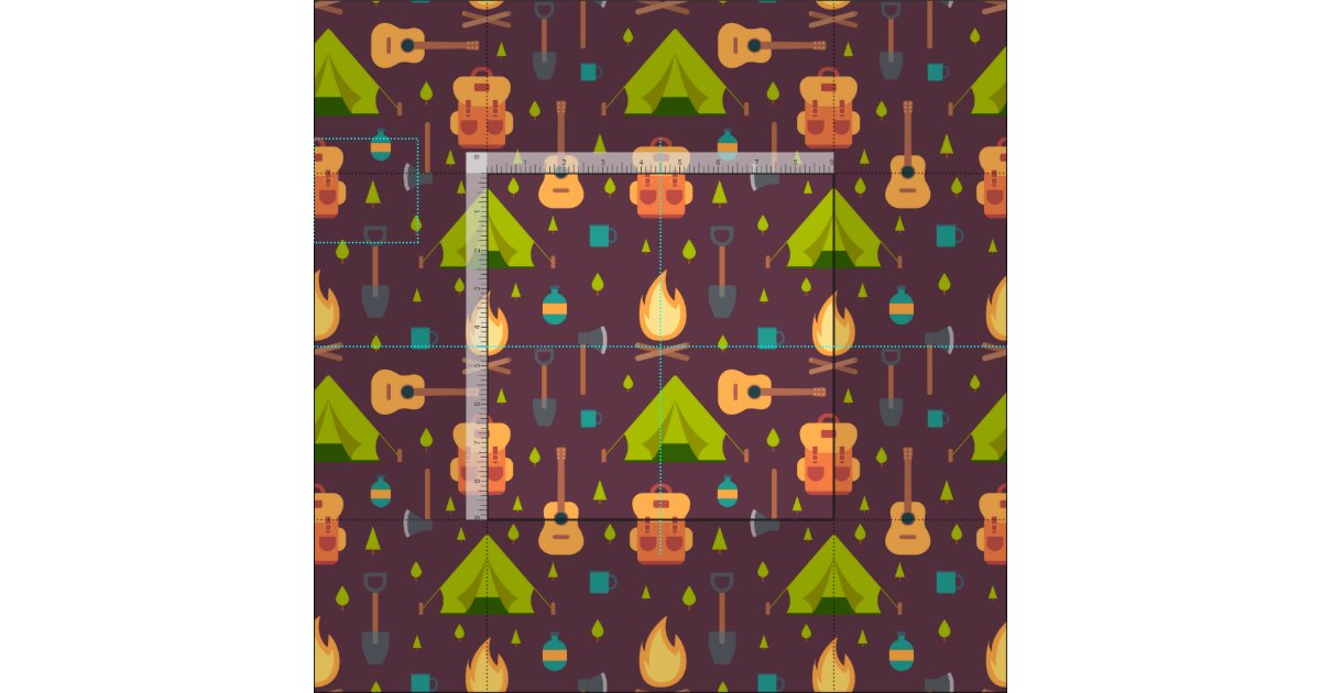 Cool Camping Pattern Outdoorsy Design Fabric | Zazzle