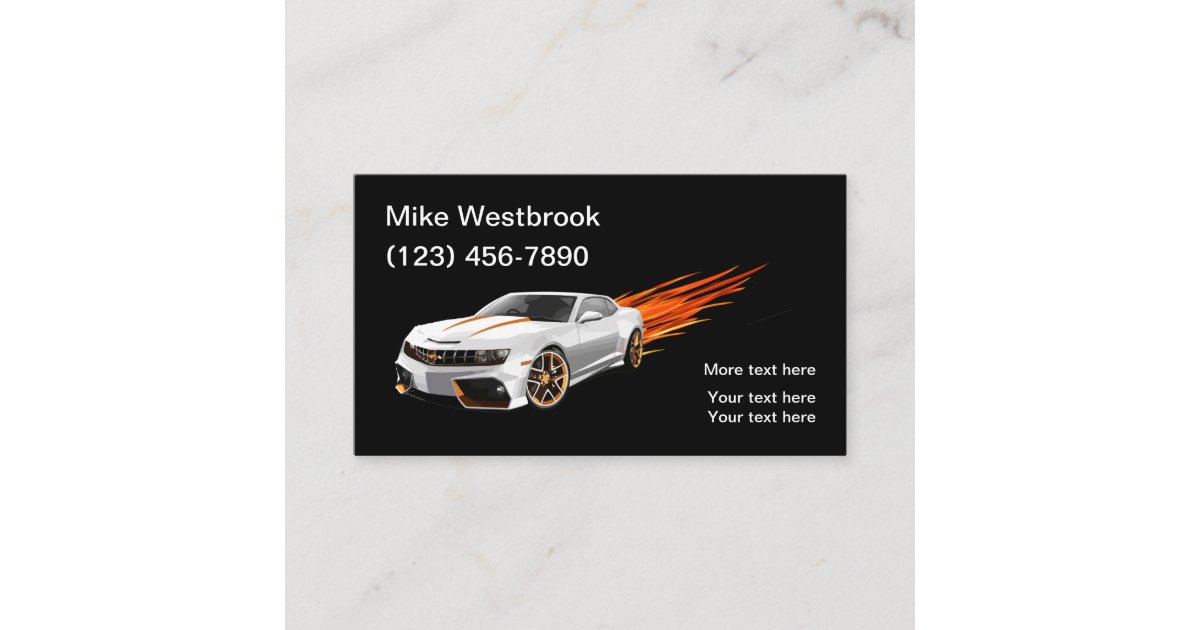 Cool Car Automotive Care Business Card | Zazzle