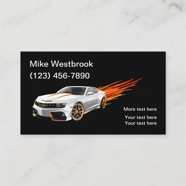 Cool Car Automotive Care Business Card | Zazzle