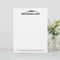 Cool Car Outline Auto Repair Business Letterhead | Zazzle