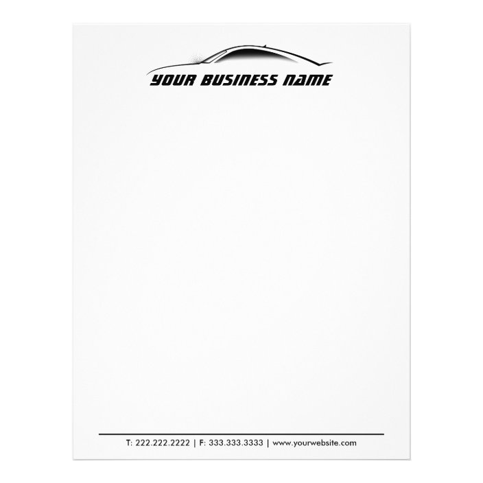 Cool Car Outline Auto Repair Business Letterhead | Zazzle.com