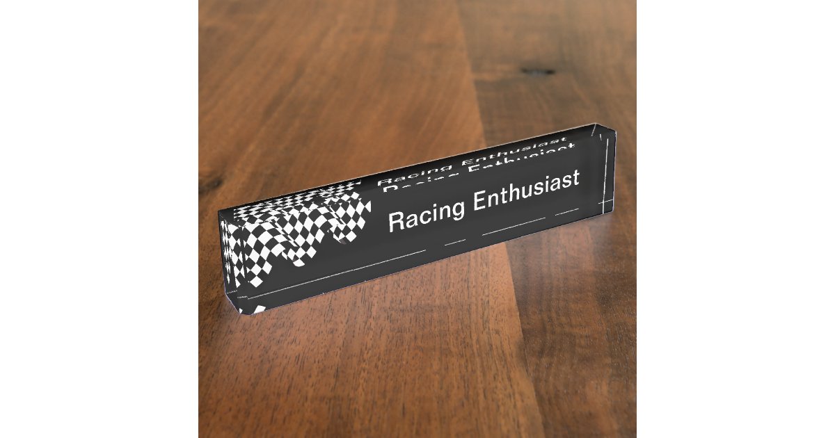 Cool Car Racing Enthusiast Theme Desk Nameplate | Zazzle