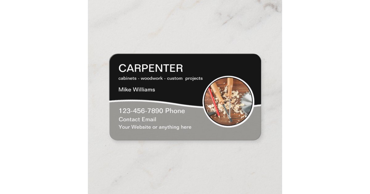 Cool Carpenter Theme Business Cards | Zazzle