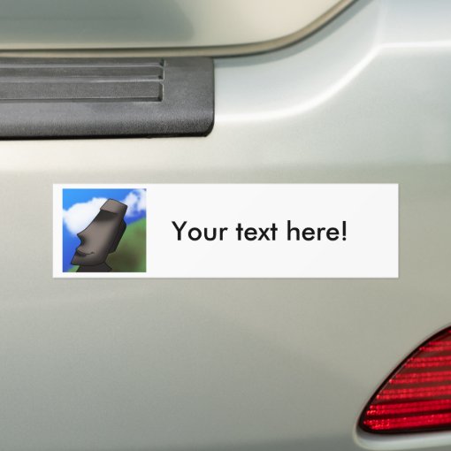 Cool Cartoon Easter Island Moai Head Bumper Sticker | Zazzle