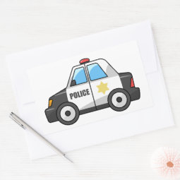 Cool Cartoon Police Car Rectangular Sticker | Zazzle