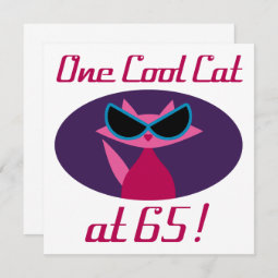 Cool Cat 65th Birthday Card | Zazzle