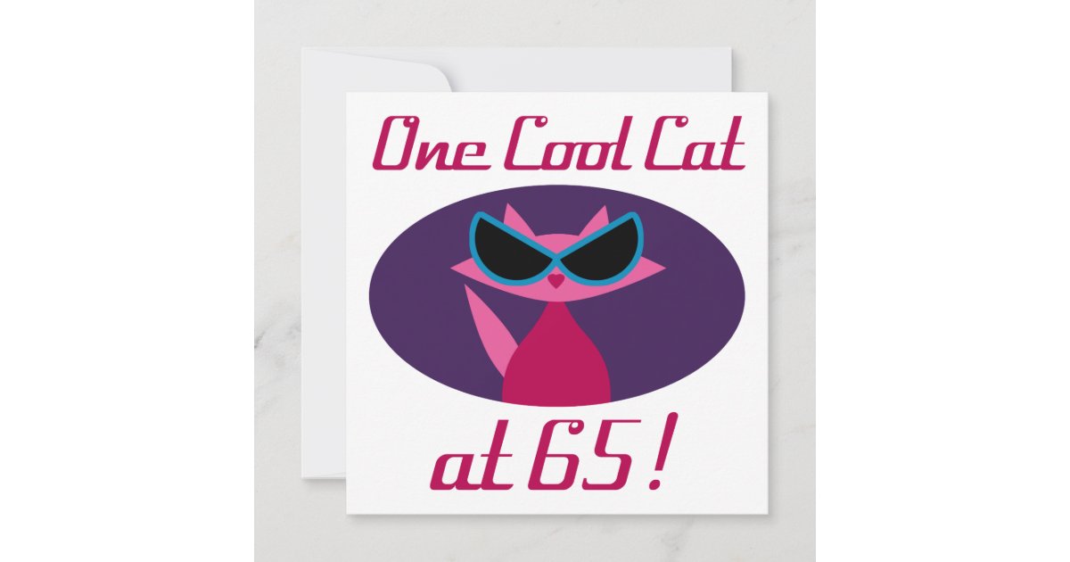Cool Cat 65th Birthday Card | Zazzle
