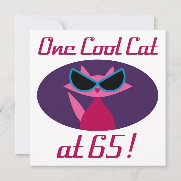 Cool Cat 65th Birthday Card | Zazzle.com