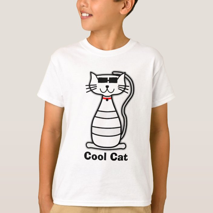Cool Cat cute cartoon cat with sunglasses T-Shirt | Zazzle.com