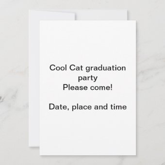 Cool Cat graduation party invitation | Zazzle