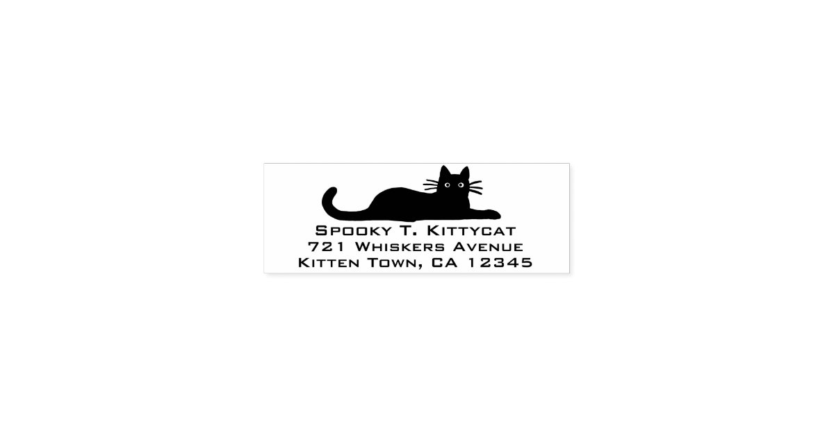 Cool Cat Hanging Out | Return Mailing Address Self-inking Stamp | Zazzle