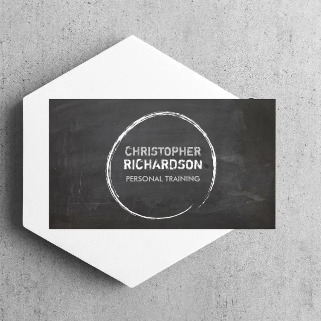 COOL CHALKBOARD CIRCLE with YOUR NAME Business Card | Zazzle
