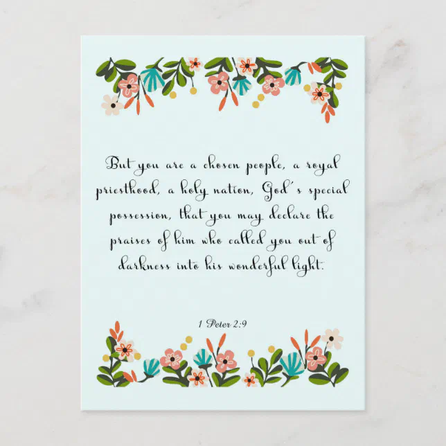 Cool Christian Art - 1 Peter 2:9 Postcard | Zazzle