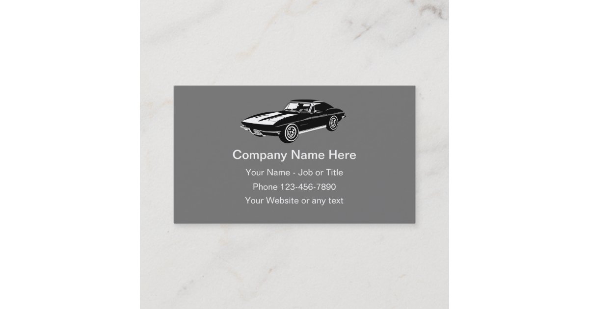 Cool Classic Car Theme Business Card | Zazzle