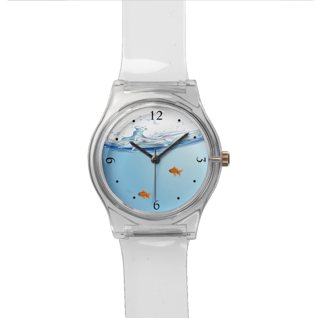Cool Clear Goldfish under water aquarium-look Watch | Zazzle