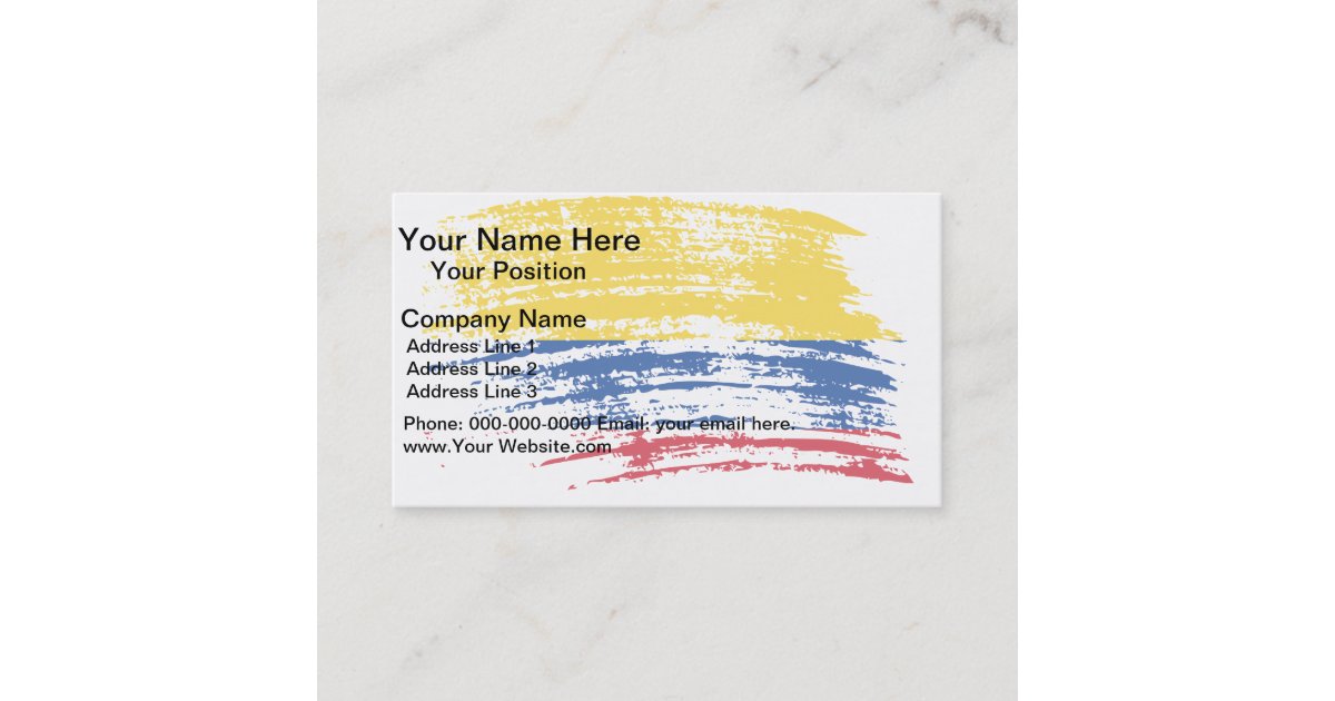 Cool Colombian flag design Business Card | Zazzle