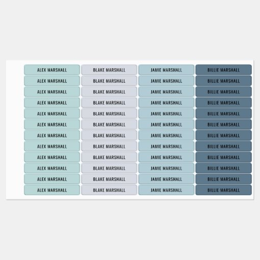 Cool Color Coded Kids Waterproof Name Labels | Zazzle