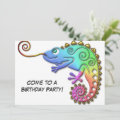 Cool Colorful Chameleon Birthday Party Invitation | Zazzle