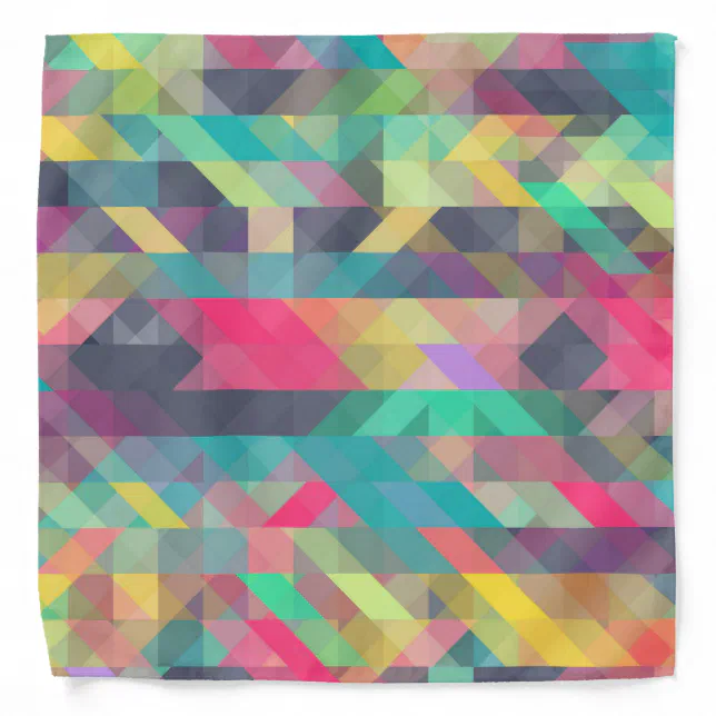 Cool colorful geometric triangles pattern bandana | Zazzle
