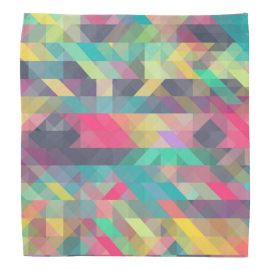 Cool colorful geometric triangles pattern bandana | Zazzle.com