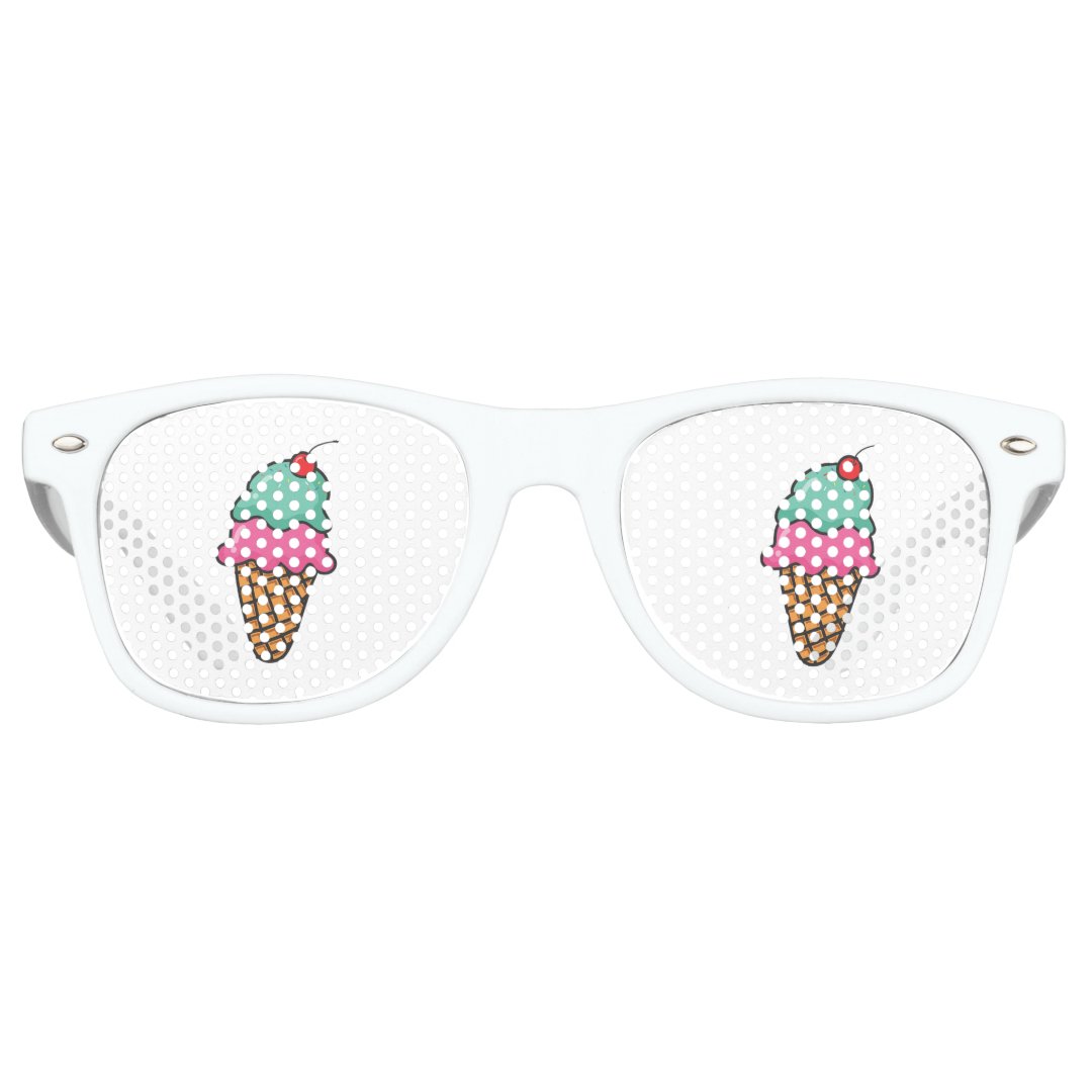 Cool Colorful Ice Cream Cones Retro Sunglasses | Zazzle