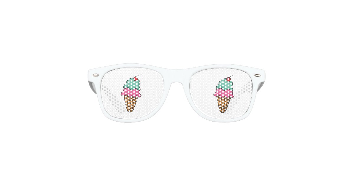 Cool Colorful Ice Cream Cones Retro Sunglasses | Zazzle