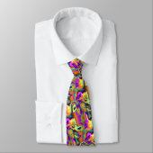 Cool Colorful Retro Chic Fractal Marble Pattern Tie | Zazzle