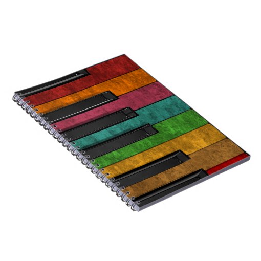Cool colourful antique grunge effect piano notebook | Zazzle