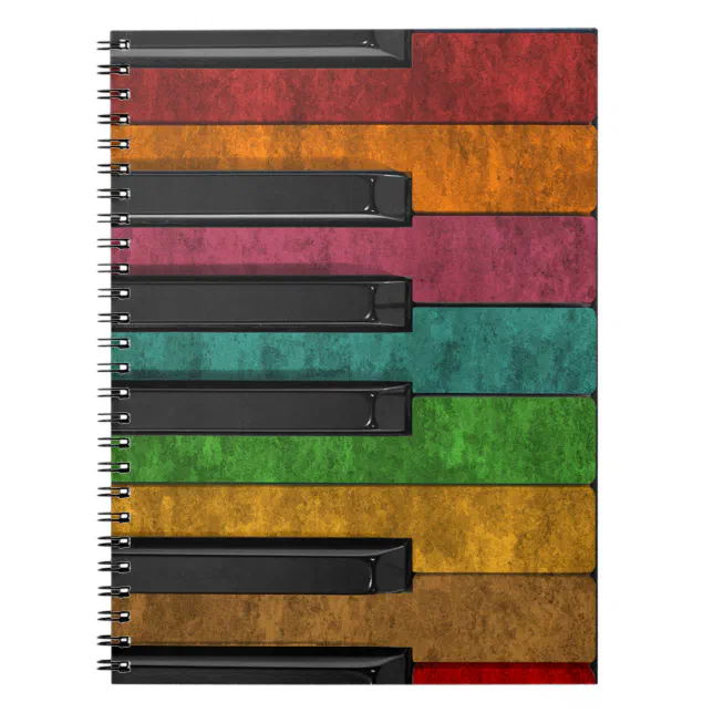 Cool colourful antique grunge effect piano notebook | Zazzle